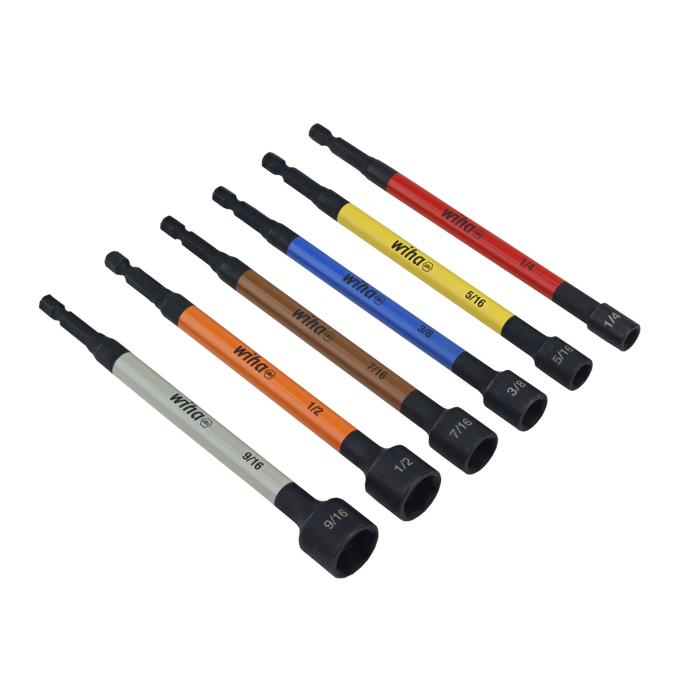 Wiha 70486 Color Coded Magnetic Nut Setters 6-Piece