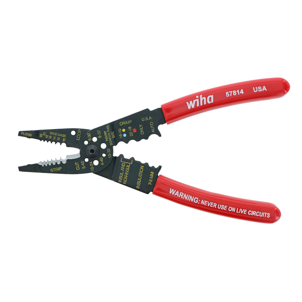 Wiha 57814 Combo Wire Strippers & Cutters 7.25" made in United States