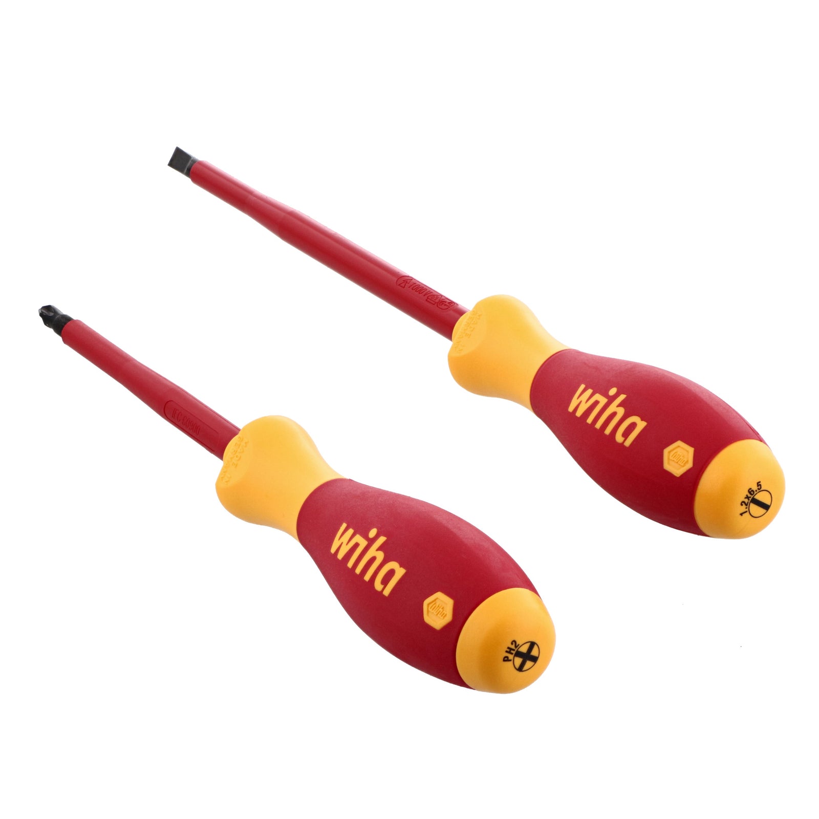Wiha 33580 Insulated SoftFinish Slotted/Phillips Screwdriver Set 2 pc.