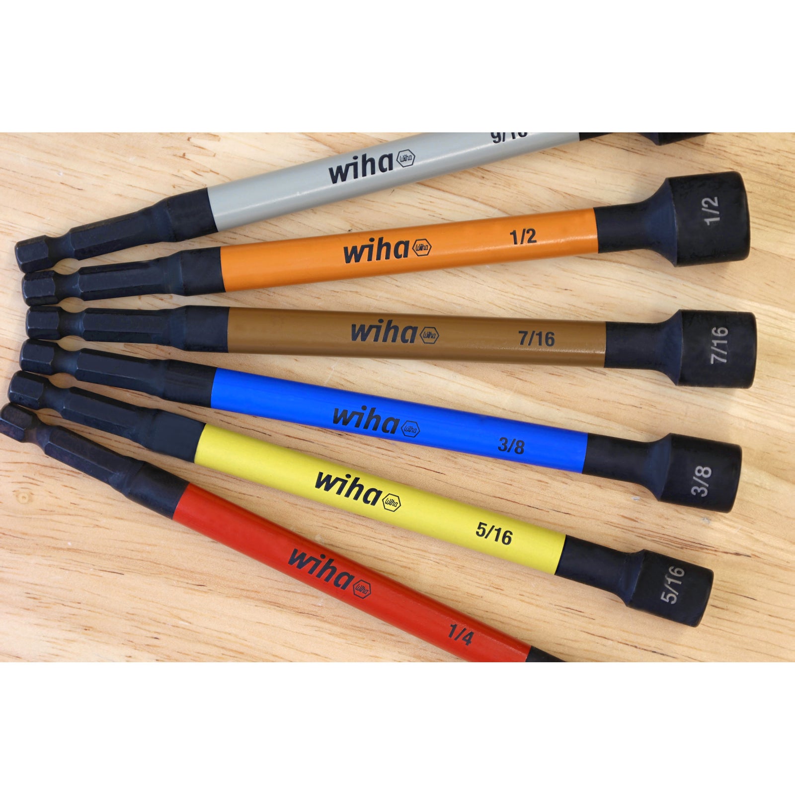 Wiha 70486 Color Coded Magnetic Nut Setters 6-Piece
