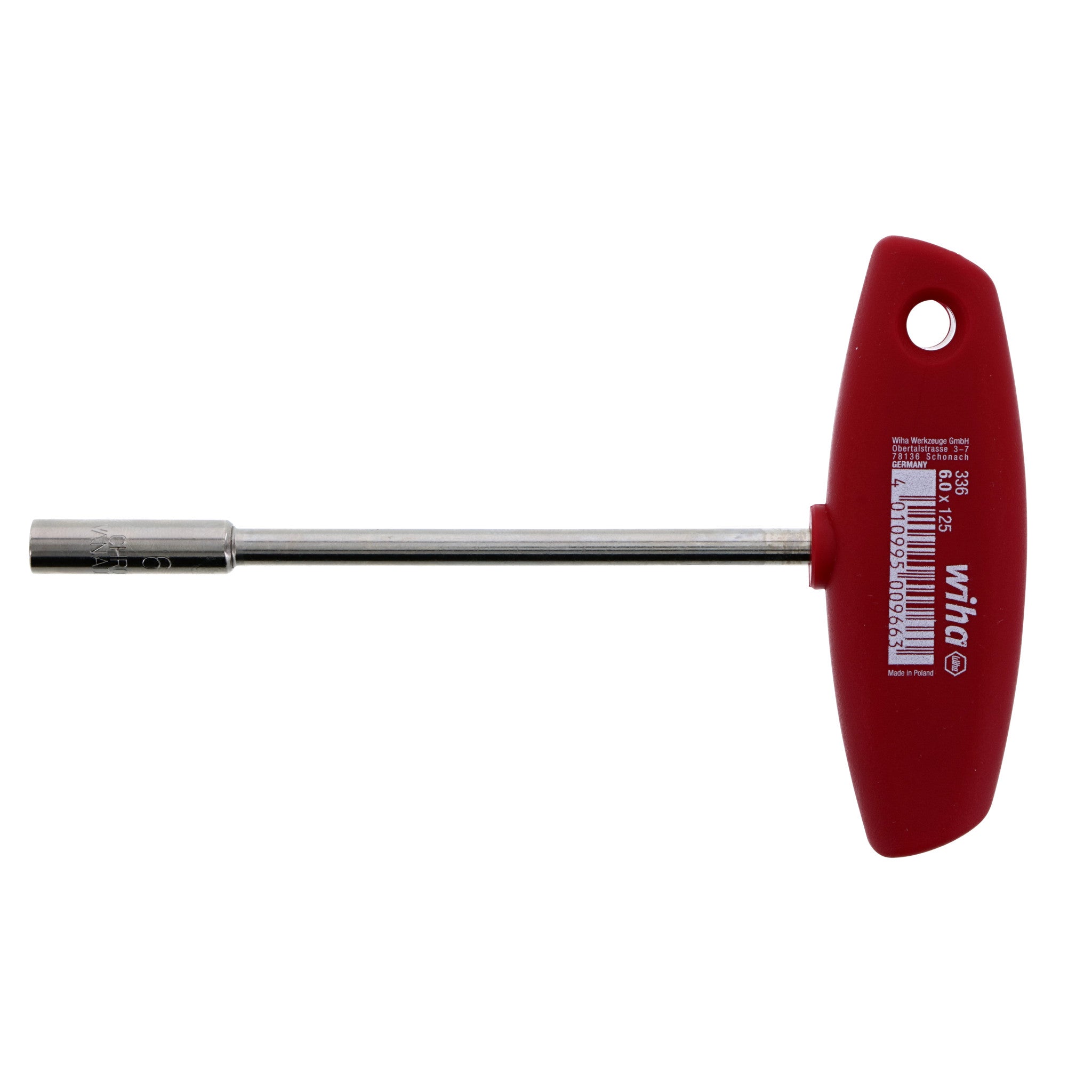 Wiha 33603 T-Handle Metric Nut Driver 6.0mm
