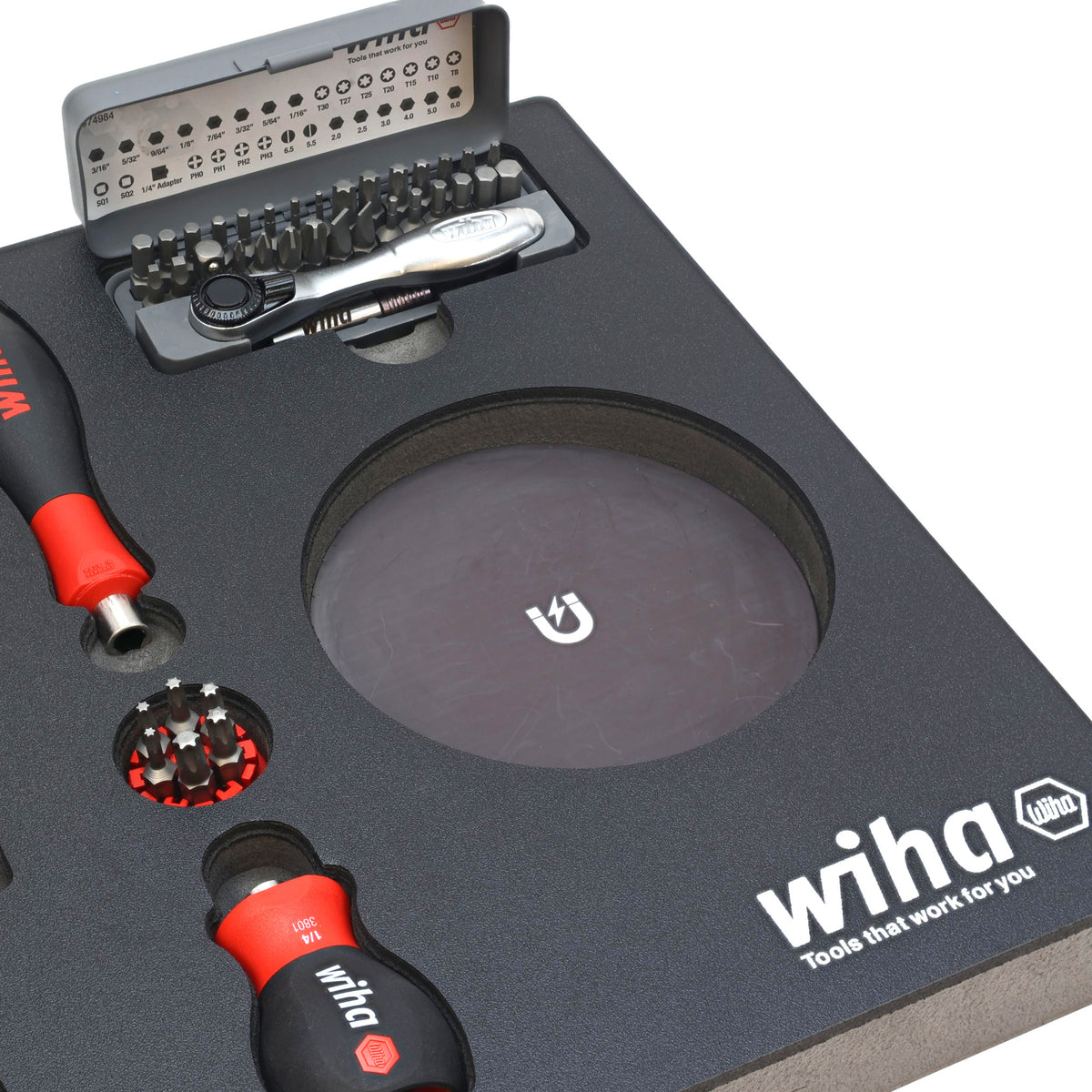 Wiha 91851 Magnetic Foam Work Tray 45 Piece Set