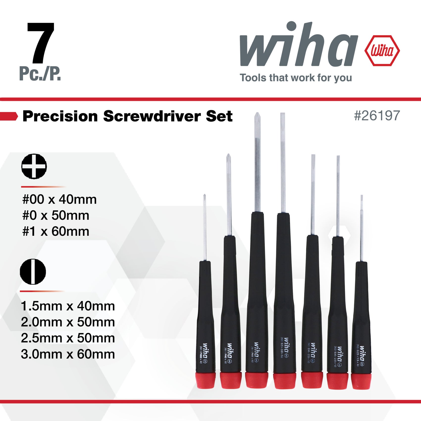 Wiha 26197 Precision Slotted/Phillips Set