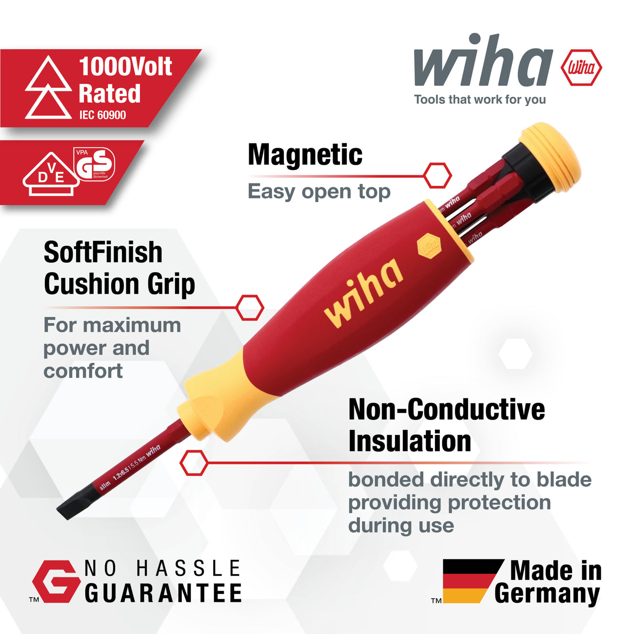 Wiha 28345 Insulated PocketMax SlimLine Multi-Driver 6 Piece Set