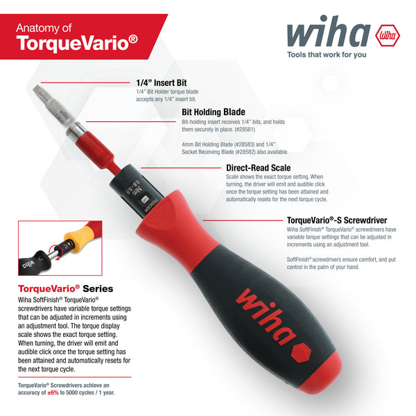 Wiha 28589 TorqueVario Bit 59 Pc. Set