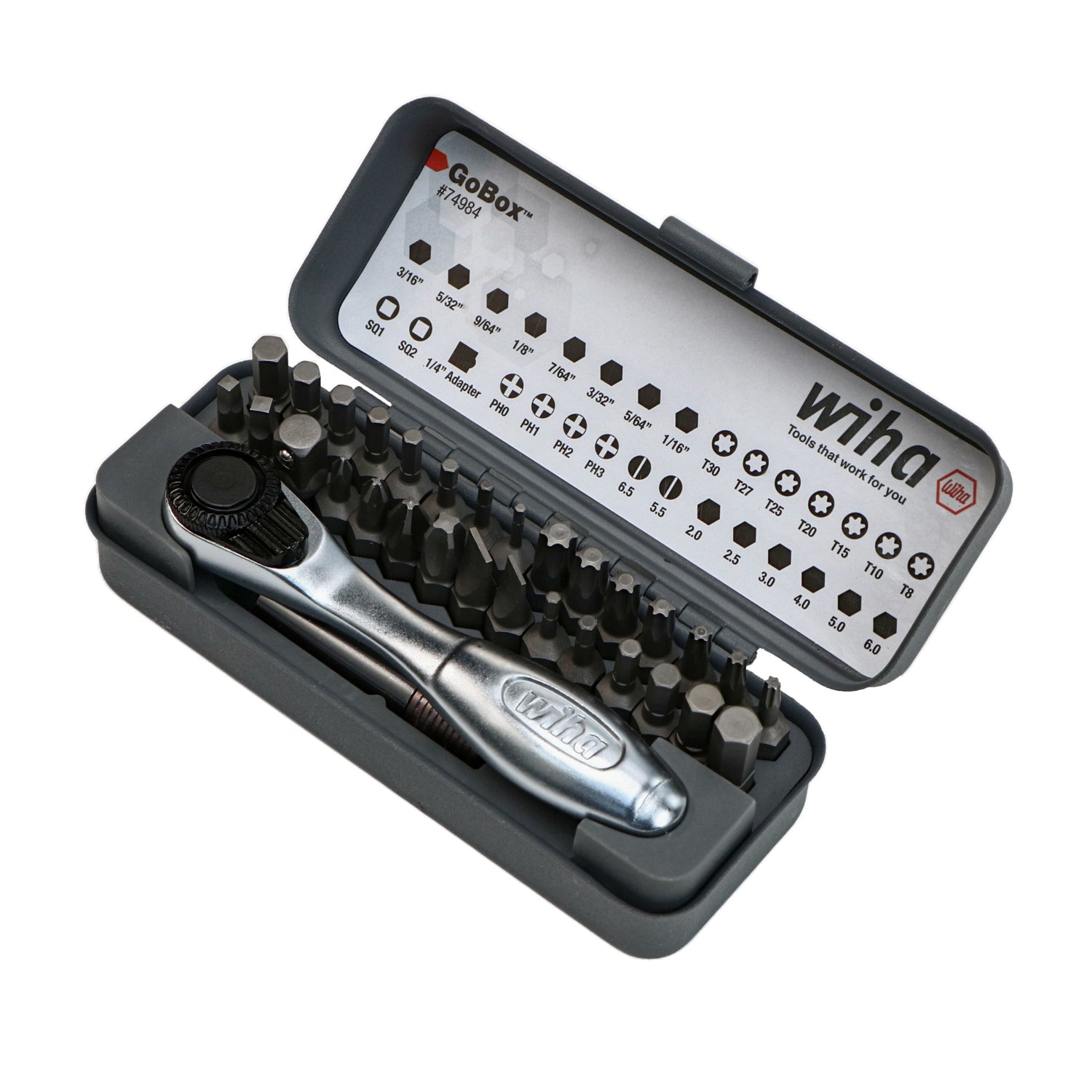 Wiha 74984 Standard Bit GoBox Set 32 Piece
