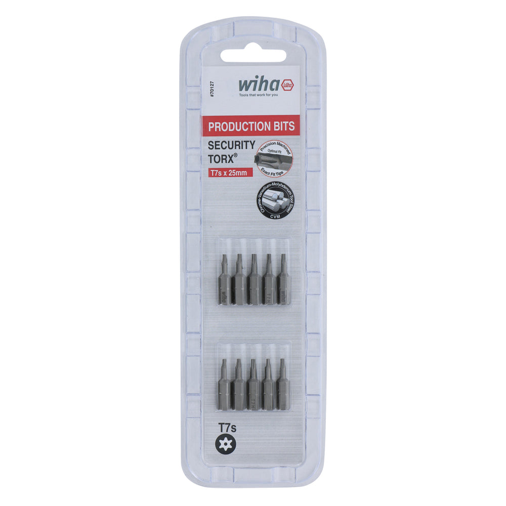 Wiha 70127 Security Torx® Insert Bit T7sPack of 10 Bits
